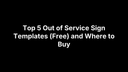 Top 5 Out of Service Sign Templates (Free) and Where to Buy – Safety Decals