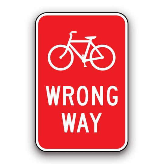 Sign - Wrong Way, Full Red Background | Safety Decals