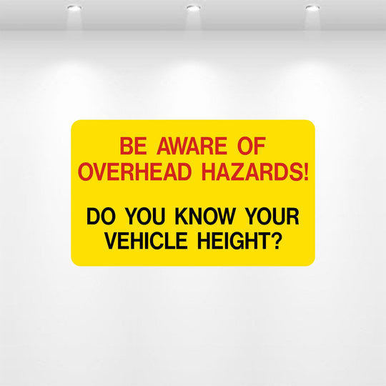 Be Aware of Overhead Hazards Safety Decal | Warning Label – Safety Decals