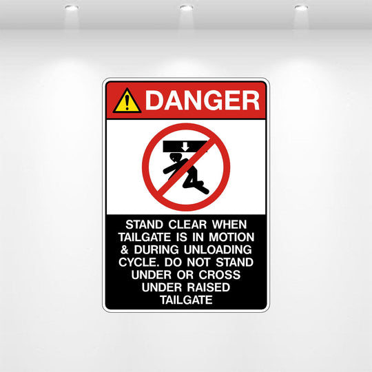 Danger – Stand Clear When Tailgate Decal | Safety Decals
