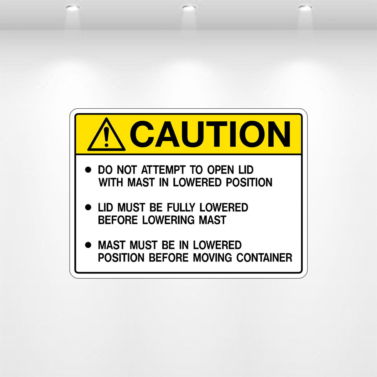 Decal - Caution Do Not Attempt To Open Lid | Safety Decals