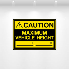 Caution Maximum Vehicle Height Decal | Safety Clearance Warning ...
