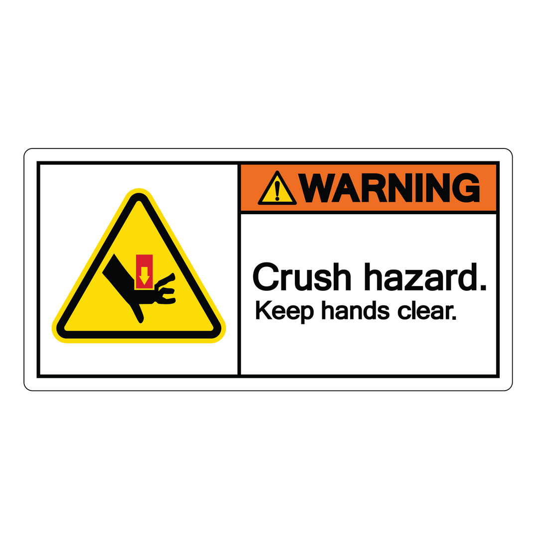 Decal - Warning Crush Hazard Keep Clear | Safety Decals