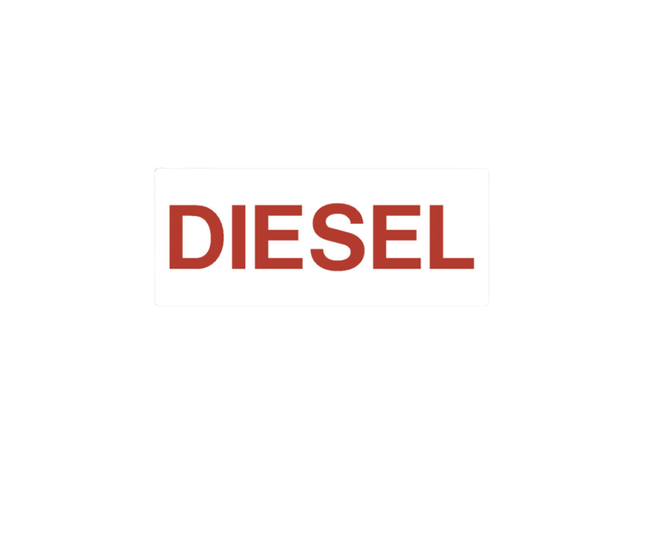 Decal - Diesel, Big Font, Red/Green | Safety Decals