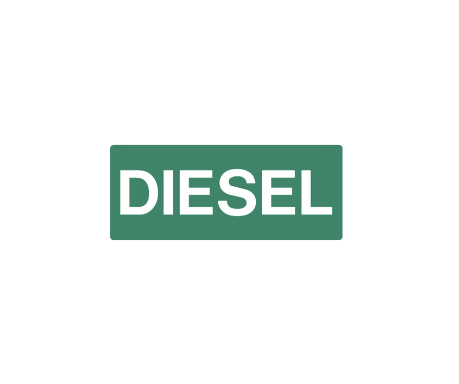 Decal - Diesel, Big Font, Red/Green | Safety Decals