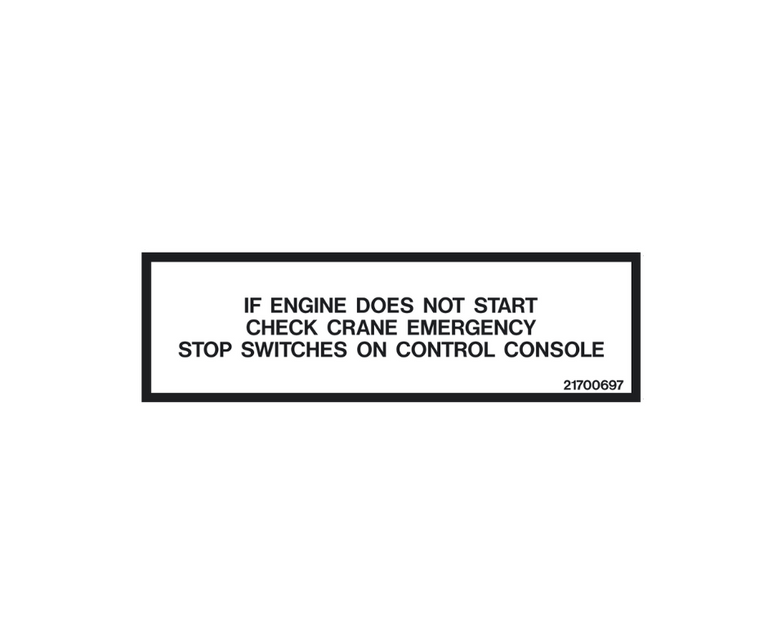 Decal - If Engine Does Not Start, Black | Safety Decals