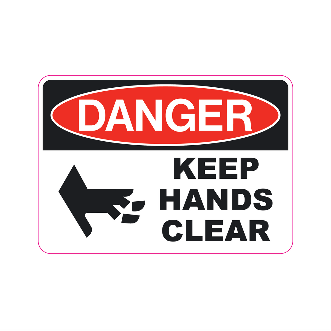 Decal - Keep Hands Clear, Highly-Visible | Safety Decals