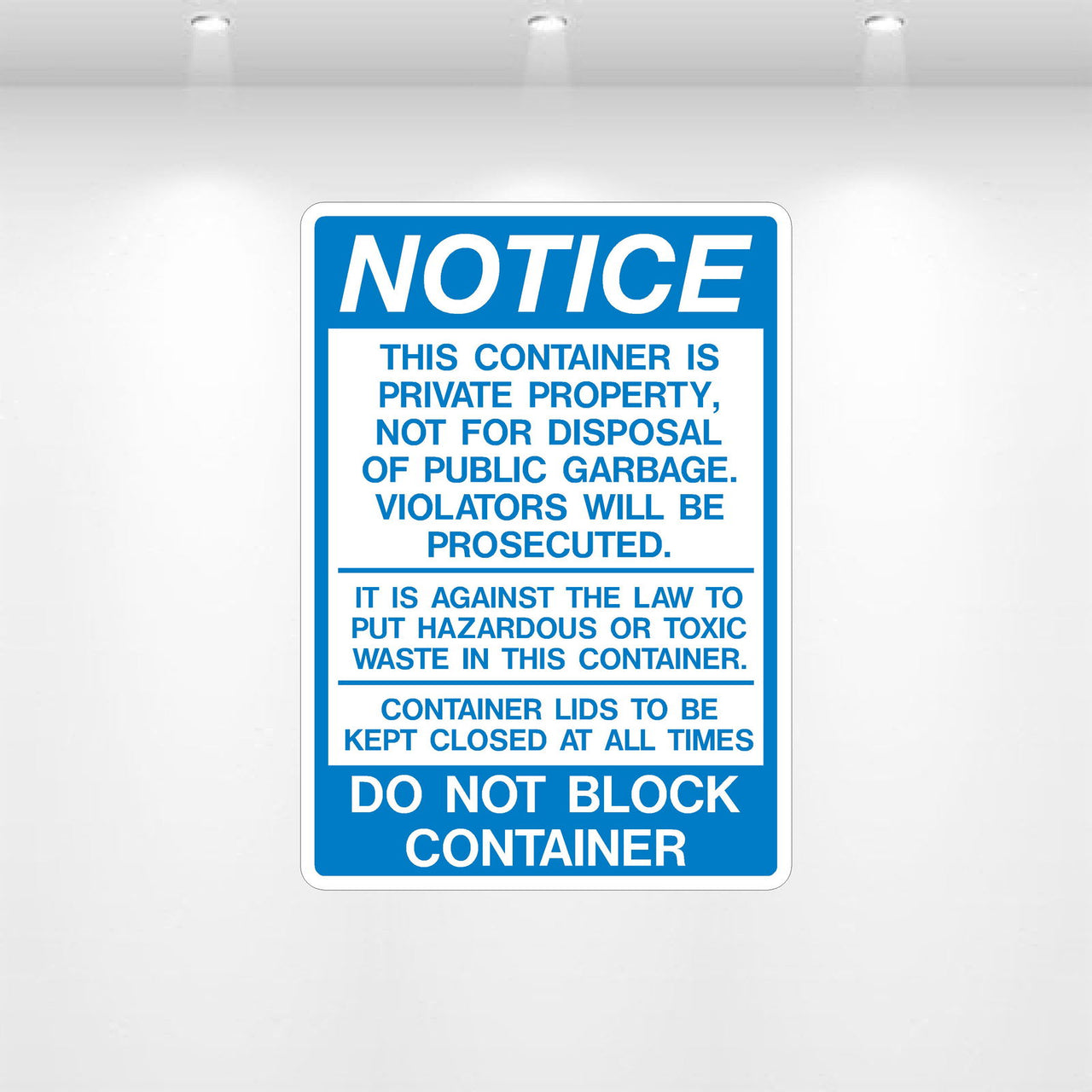 Multi-Notice Waste Decal | Dumpster & Bin Label | SafetyDecals – Safety ...