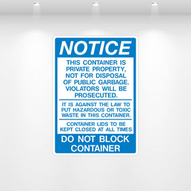 Multi-Notice Waste Decal | Dumpster & Bin Label | SafetyDecals – Safety Decals
