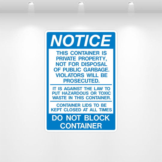 Multi-Notice Waste Decal | Dumpster & Bin Label | SafetyDecals – Safety ...
