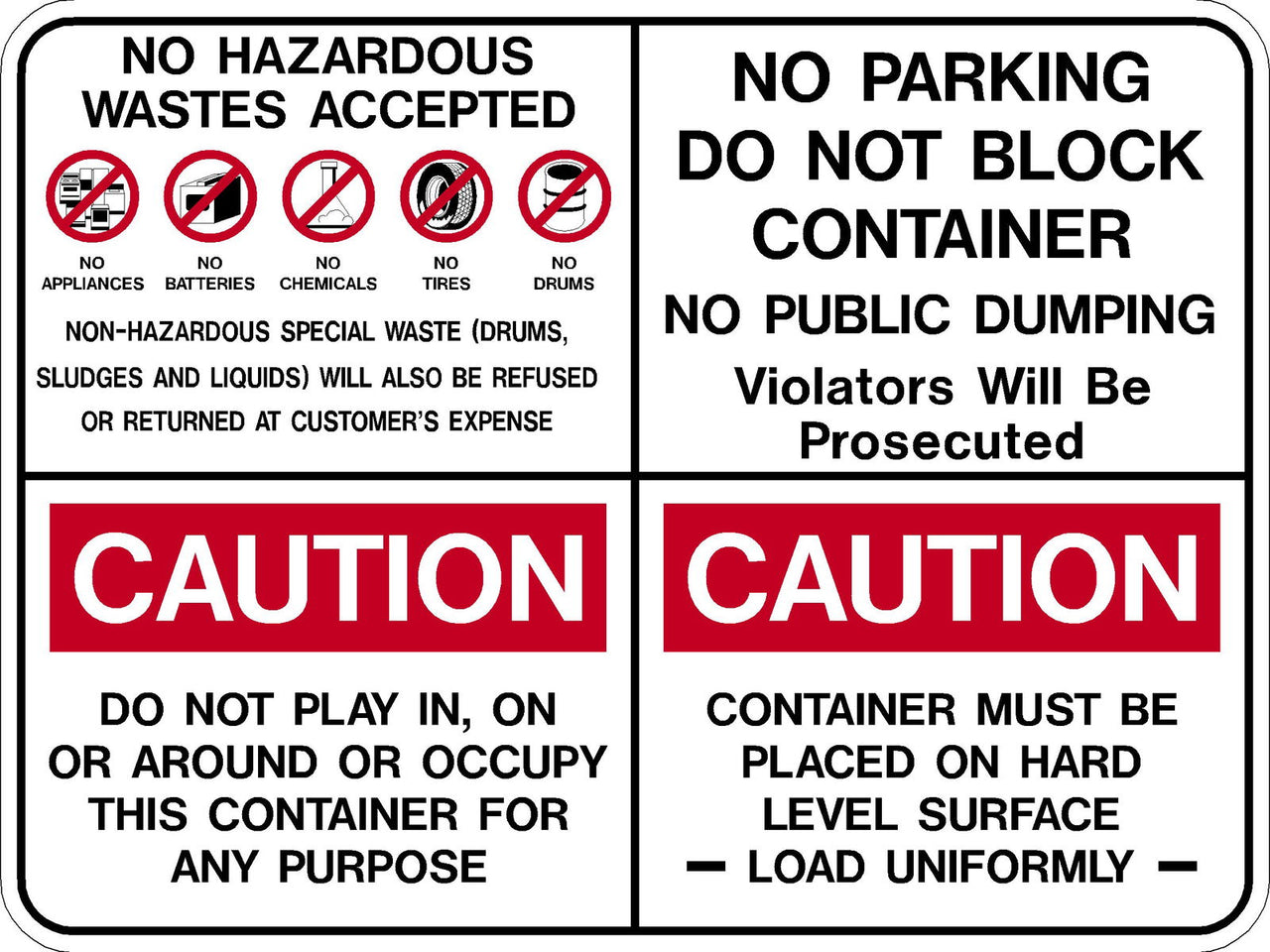 Decal - No Hazardous Wastes Accepted | Safety Decals