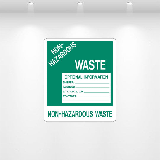 Non-Hazardous Waste Decal | Industrial Safety Label – Safety Decals