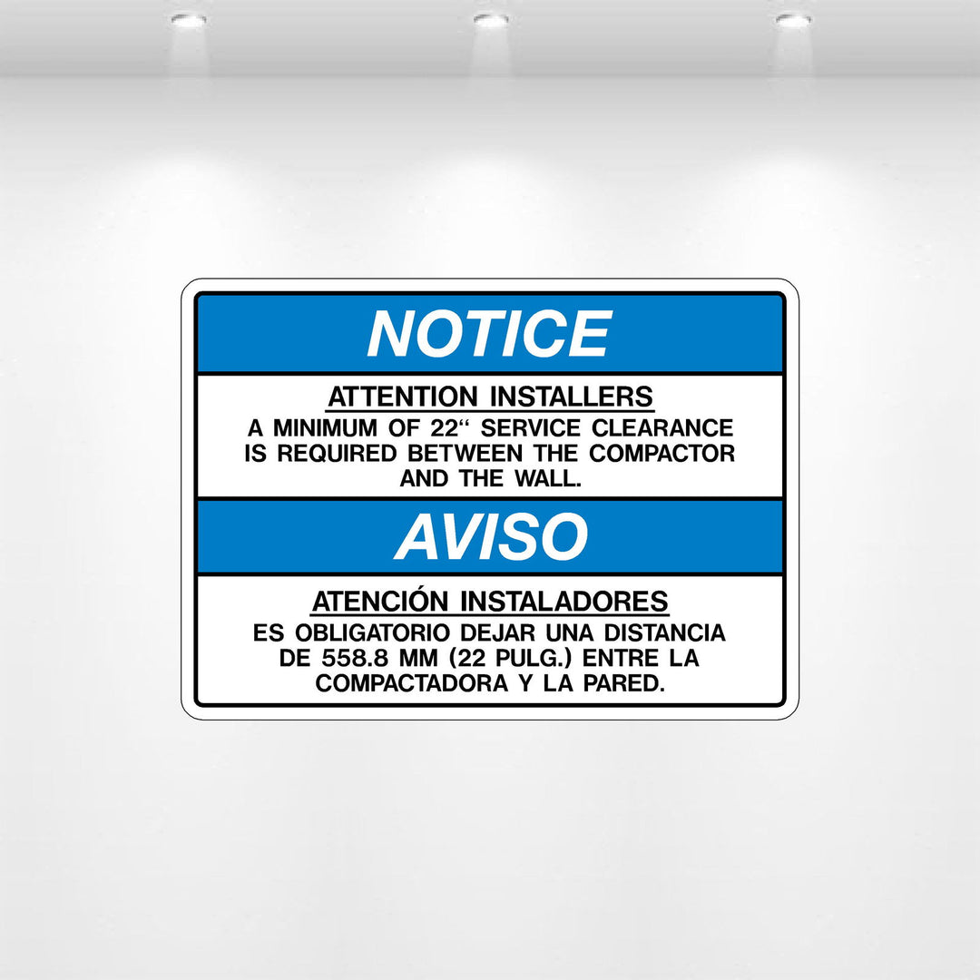NOTICE: Attention Installers Decal | Clearance Safety Label – Safety Decals