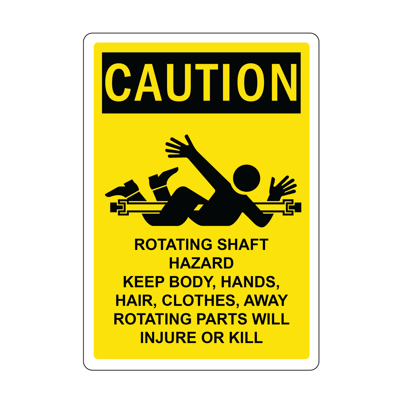 Decal - Rotating Shaft Hazard, Symbols | Safety Decals