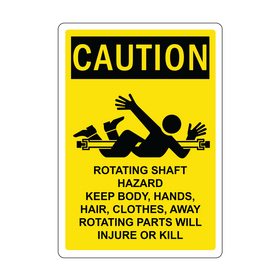 Decal - Rotating Shaft Hazard, Symbols | Safety Decals