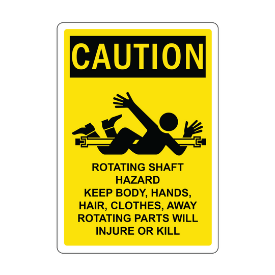 Decal - Rotating Shaft Hazard, Symbols | Safety Decals