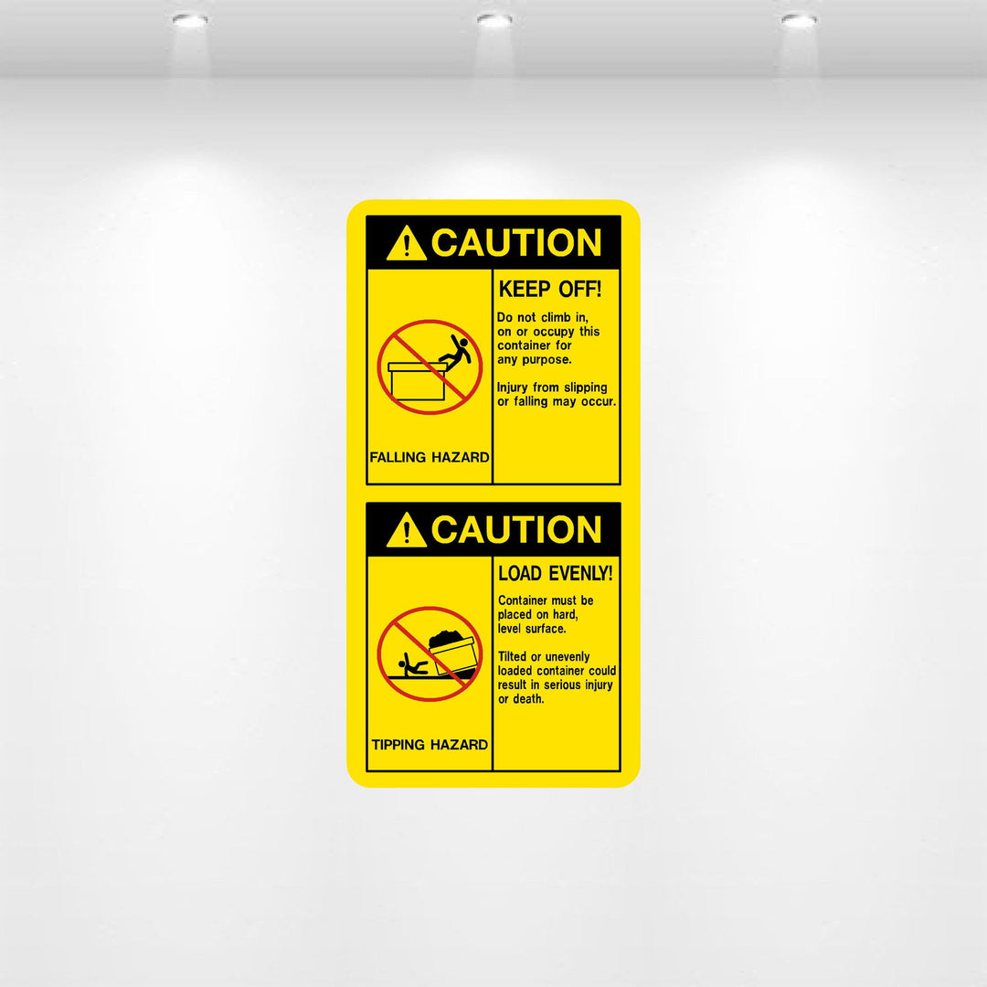 Decal - Tall Caution Keep Off and Load Evenly – Safety Decals