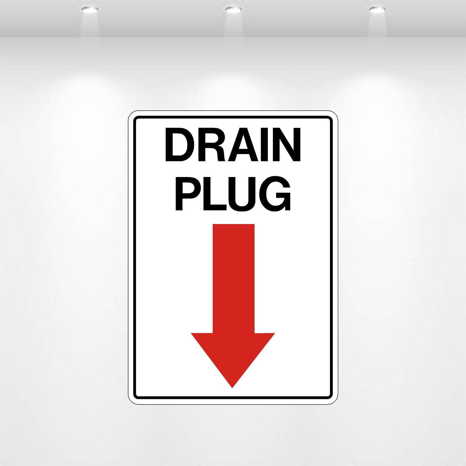 Drain Plug Decal – 5″×7″ Vinyl Equipment Label | Safety Decals