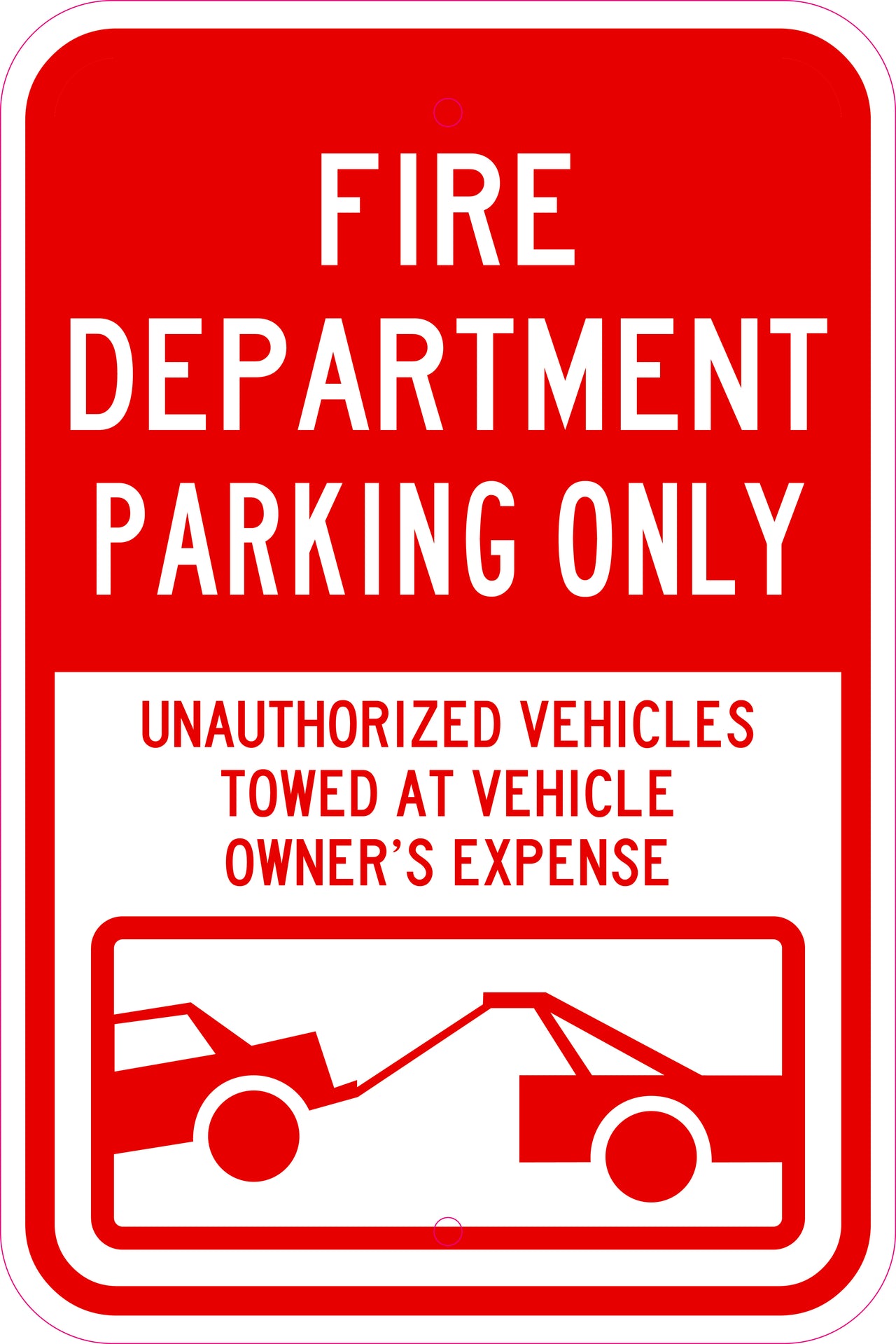 Fire Department Parking Only Sign | Emergency Vehicle Sign – Safety Decals