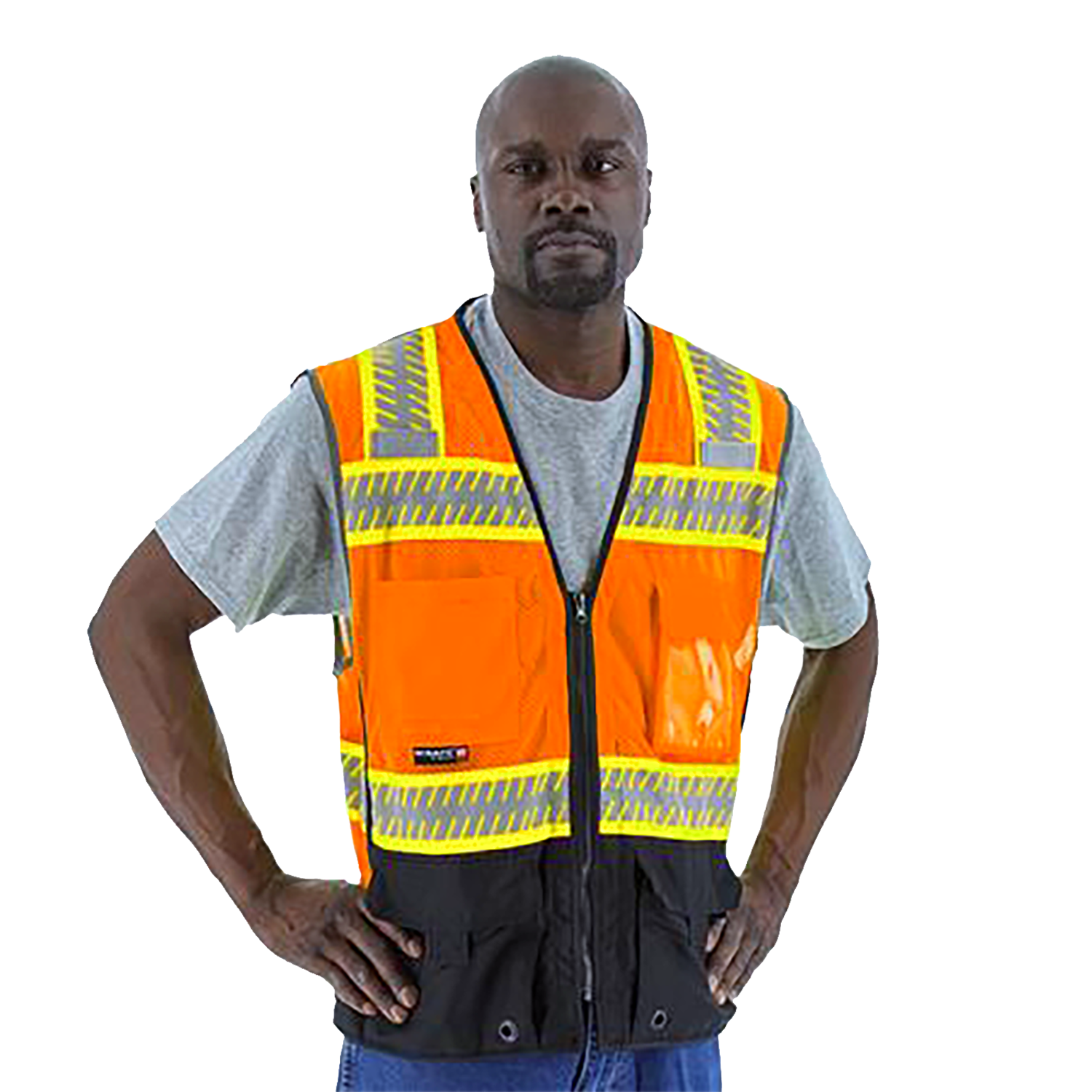 Customizable Reflective Orange Safety Vest | Safety Decals
