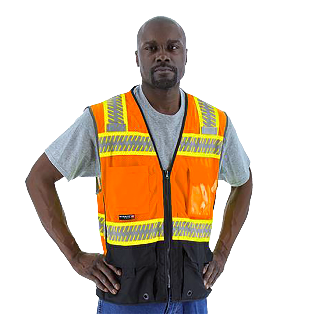 Customizable Reflective Orange Safety Vest | Safety Decals