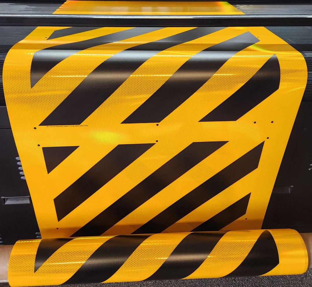 Chevron Squares 24" x 24", Orange/Black | Safety Decals